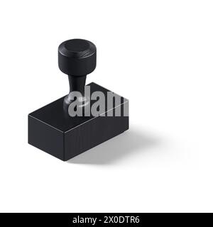 Creative concept isometric stamp isolated against plain background ...