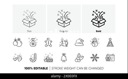Santa and Christmas tree linear. New Year Vector Illustration Stock ...