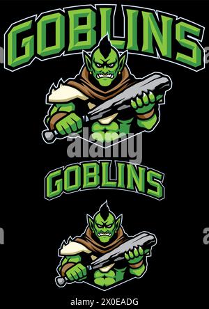 Goblin mascot logo design vector with modern illustration concept style ...