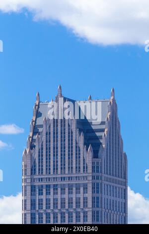 Rooftop architectural detail from Ally Detroit Center, formerly One ...