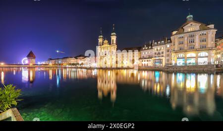 Fabulous historic city center of Lucerne with famous buildings and ...