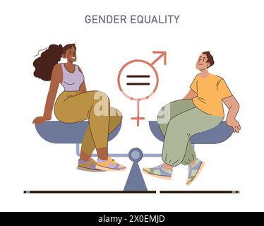 Gender Equality concept. A balanced representation of gender equality ...