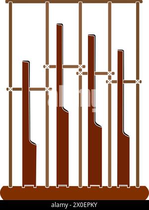 angklung icon, Indonesian traditional music vector design template ...