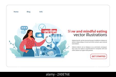 Mindful eating habits vector infographic template. Portion size and ...