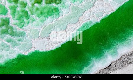 Aerial photo shows emerald Lake in Haixi Mongol and Tibetan Autonomous ...