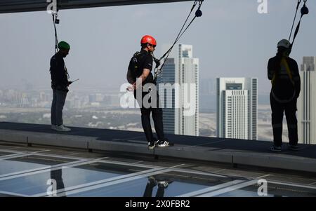 Edge walk at the Skyview observatory in Dubai, UAE Stock Photo - Alamy