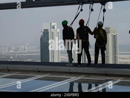Edge walk at the Skyview observatory in Dubai, UAE Stock Photo - Alamy