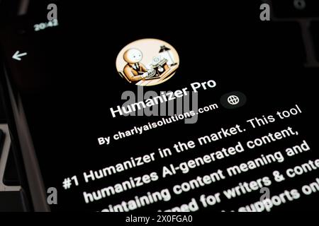 AI HUMANIZER PRO custom GPT seen in GPT Store on the screen of ...