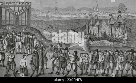 Execution of the pirate Klaus Störtebeker (ca. 1360-1401) and the ...