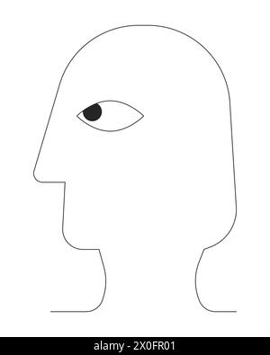Head silhouette profile 2D linear cartoon object Stock Vector Image ...