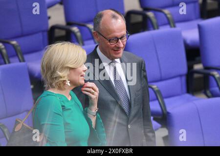 Julia Kloeckner, MdB, CDU, Friedrich Merz, Vorsitzender der CDU-Bundestagsfraktion, Statement ...