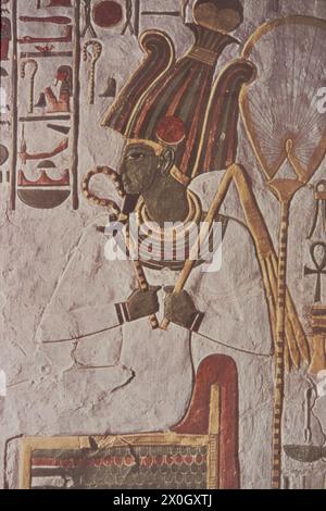 Mural of God Osiris, Tomb of Ramses V & VI, KV9, Valley of the Kings ...