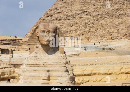 The Great Sphinx of Giza. Monolith built by the Pharaoh Kharfe on the ...