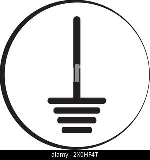 Ground Icon. Symbol of Grounding Lightning or Electrical Current Stock ...