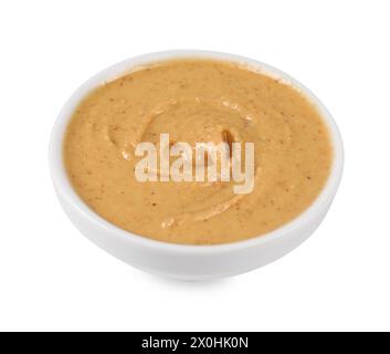 Bowl of delicious hazelnut butter on color background Stock Photo - Alamy