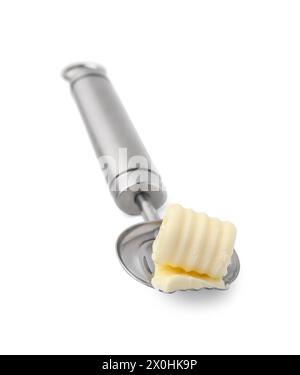 Butter curl in spoon isolated on white Stock Photo - Alamy