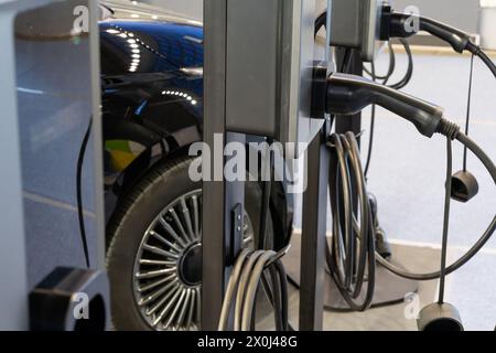 Electric vehicles charging station close up Stock Photo - Alamy