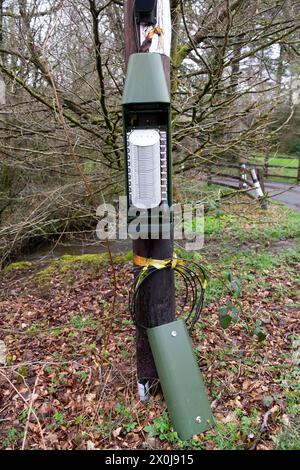 BT Openreach fibre broadband green street cabinet, seen in St Ives ...