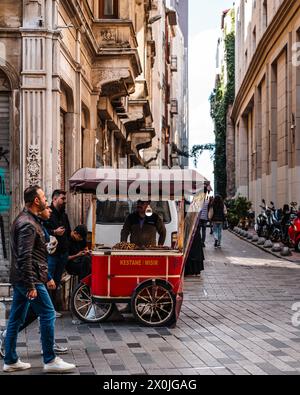 Street vending, carts, chestnuts, Istanbul, Turkey, Europe Stock Photo ...