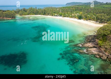 Aerial view of Klong Hin Beach, Ko Kut or Koh Kood island in the Gulf ...