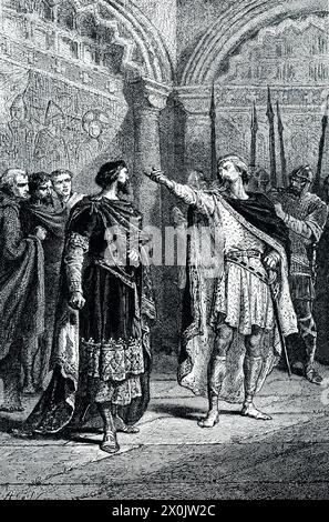 The early 1900s caption reads: "King William proclaimed emperor at ...