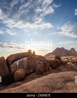 The Spitzkoppe, an inselberg with a height of 1728 m east of Swakopmund ...
