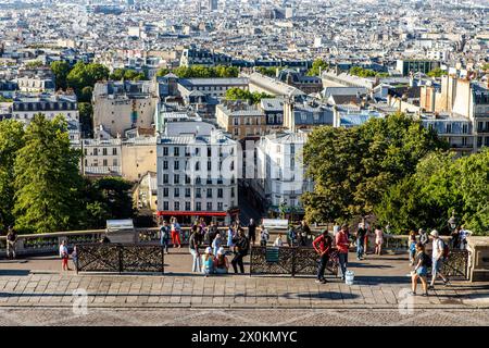 View from Sacre Coeur, basilica, Montmartre, Paris Stock Photo - Alamy