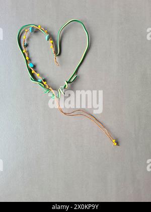 Homemade heart made from bent wire as a creative heart shape and symbol ...