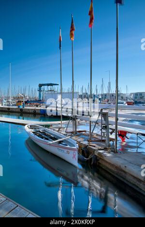 Waterfront promenade, Paseo del Almirante Julio Guillen, marina, boats ...