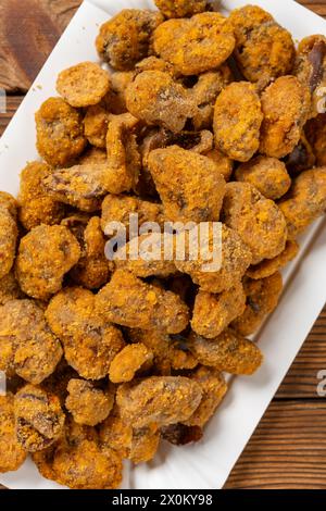 top view deep fried broad beans snack at horizontal composition Stock ...