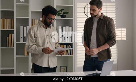 Diverse businesspeople brainstorm working together in office Stock ...