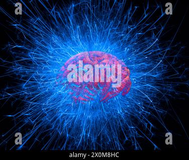 Active brain, conceptual illustration Stock Photo - Alamy