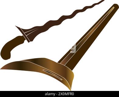 keris traditional weapon from indonesia in flat illustration vector Stock Vector Image & Art - Alamy