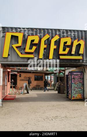 Sign for Reffen on side of old shipping container Reffen Copenhagen ...