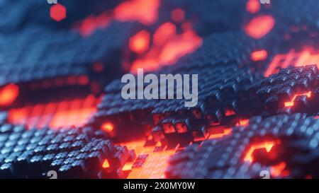 Digital Heatmap: The Cyber Pulse of an Electronic Grid Stock Photo - Alamy