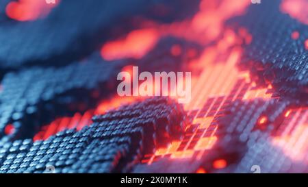 Digital Heatmap: The Cyber Pulse of an Electronic Grid Stock Photo - Alamy