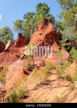 Ochre trail in Roussillon - tourist route Stock Photo - Alamy