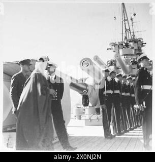 Photograph showing HRH Emir Mansur bin 'Abd al-'Aziz boarding the ...