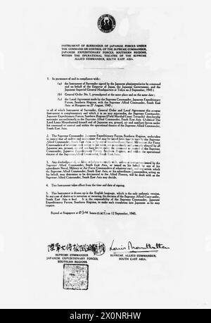 Signing of the Japanese Surrender at Singapore, 1945 General Itagaki ...