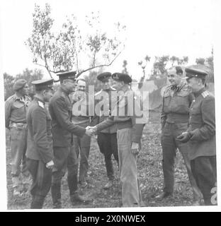 General Montgomery shakes hands with Major General Gale during British ...