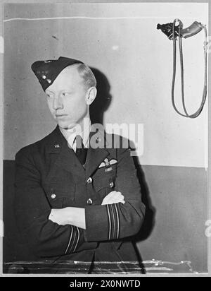 "TOP SCORE" FIGHTER PILOT, D.F.M. & BAR. - 8457 In the cockpit of a ...