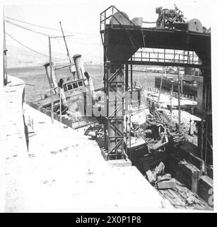 8TH ARMY ENTERS MESSINA - A sunken ferryboat in the harbour. Image ...