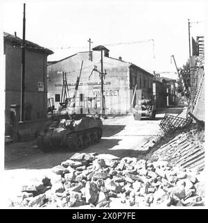 Sherman tanks of the Eighth Army advance into action during the assault ...