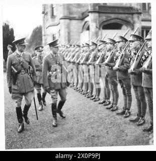 Guard of Honour of the 3rd (Horsed) Cavalry Training Regiment stands at ...