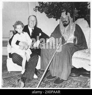 KING IBN SAUD VISITS BRITISH EMBASSY IN CAIRO - Picture showing King ...