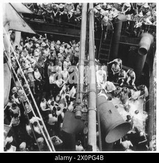 Troop ship 'crossing the line' ceremony, early 1900s Stock Photo - Alamy