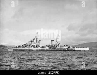 HMS CLEOPATRA, BRITISH DIDO CLASS CRUISER. AERIAL PHOTOGRAPH, 6 ...