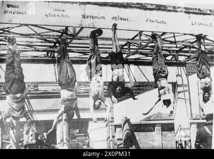 Benito Mussolini and Clara Petacci executed and hung for the public ...