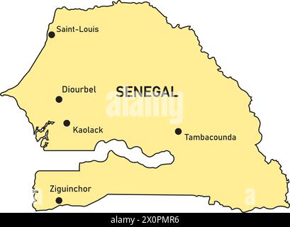 Senegal map. Borders of Senegal for your infographic. Vector country ...