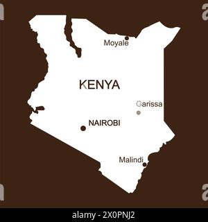 Map of Kenya with regions. Just a simple country border map with region ...